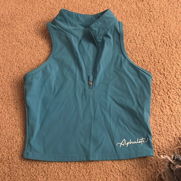 Alphalete | Tops | Blue Alphalete Zip Up Tank Top Size S | Poshmark